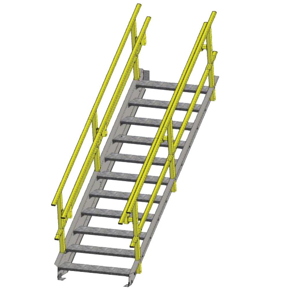24"w OSHA Stairway w/ External Guard Rails by Equipto – Shelving Inc.