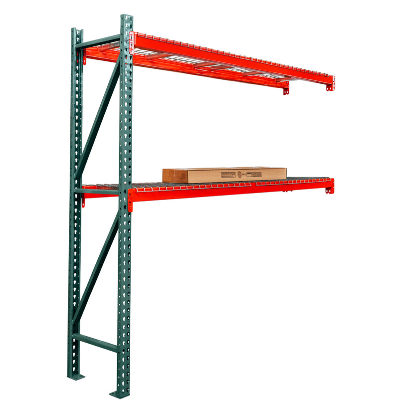 24"d x 72"h 2-Tier Teardrop Pallet Rack Add-On Units w/ Wire Decking ...