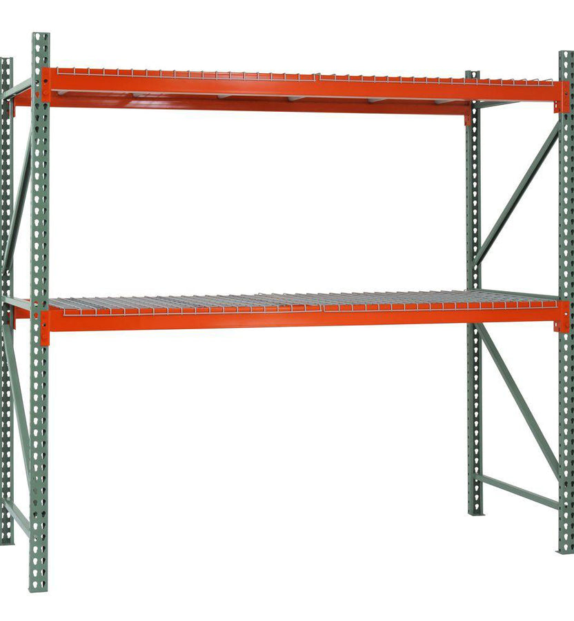 24"d x 72"h 2-Tier Teardrop Pallet Rack Starter Units w/ Wire Decking ...