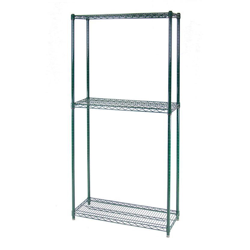 12"d 3-Tier Green Wire Shelving – Shelving Inc.