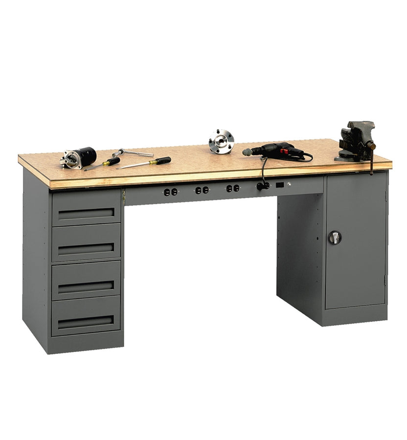 Modular Electric Workbench w/ Drawer Unit & Cabinet by Tennsco ...