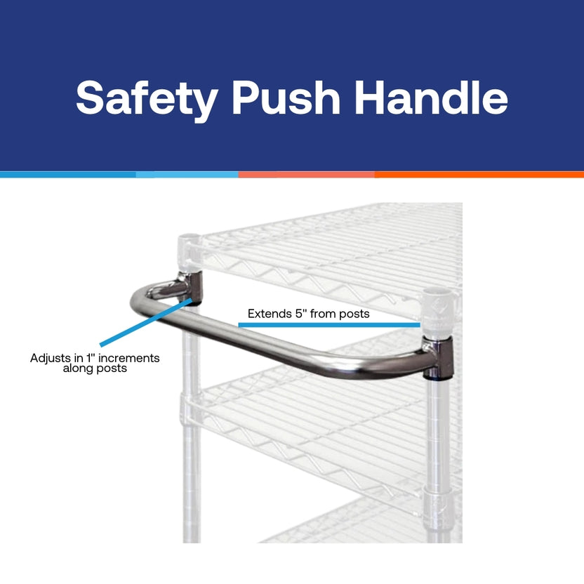 Safety Push Cart Handle, Pull Bar for Mobile Wire Racks – Shelving Inc.