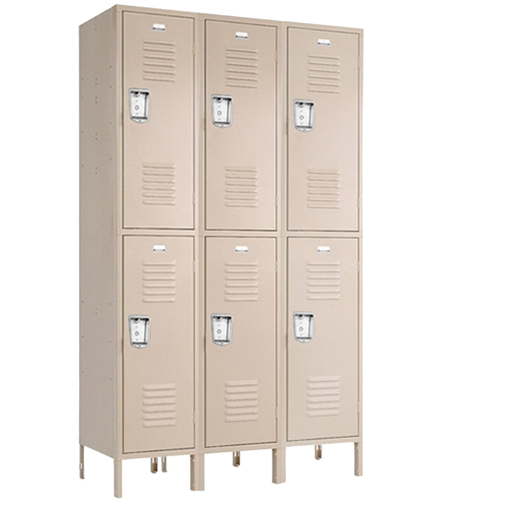 Double Tier Lockers - 12"d x 12"w x 78"h - Champagne – Shelving Inc.