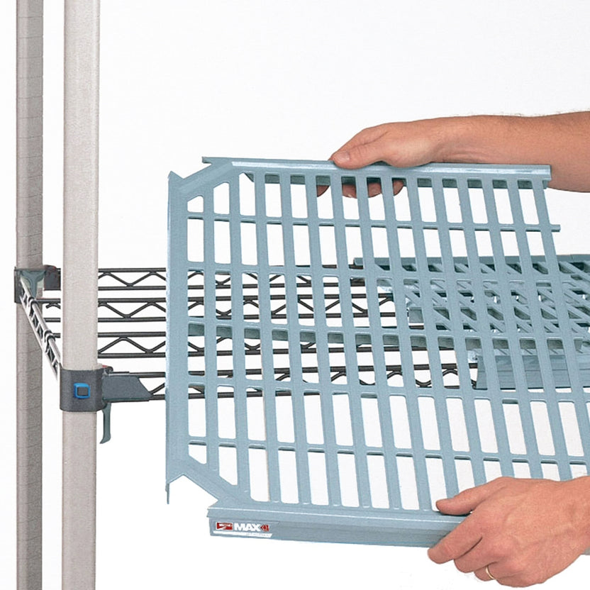24"d x 68"h MetroMax Q Antimicrobial 4-Shelf Mobile Units w/ Grid Mats ...